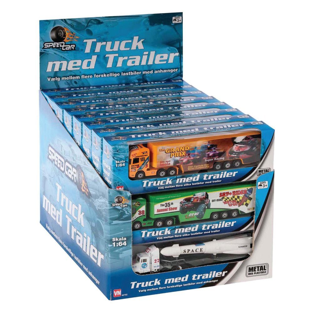 Legetøjsbiler - Lastbil m trailer - 18 cm - 1 stk